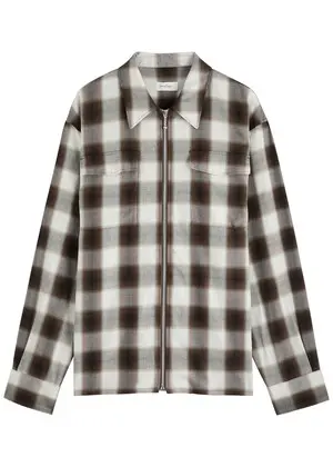 SECOND / LAYER Zip Relaxed Long Sleeve Cotton-blend Shirt