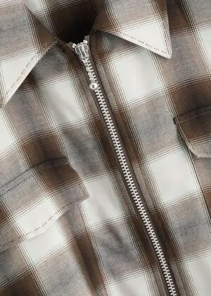 SECOND / LAYER Zip Relaxed Long Sleeve Cotton-blend Shirt