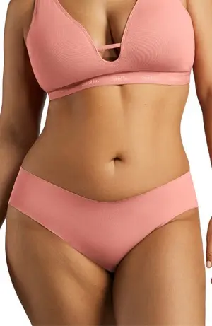 SIELLA Organic Cotton No-show Bikini - Terracotta