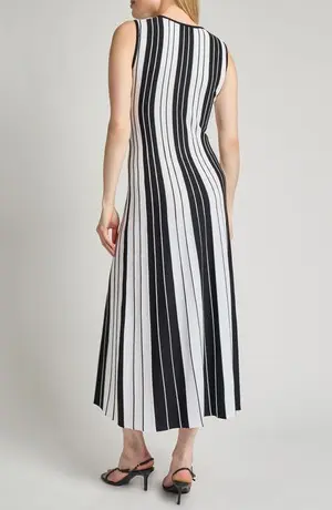 Misook Stripe Midi Dress