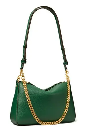 Tory Burch Small Perry Leather Shoulder Bag - Dark Kale