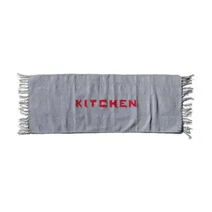 PUEBCO Handloomed Recycle Yarn Kitchen Mat - Light Grey