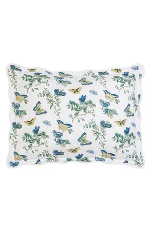 MATOUK Baudin Butterfly Quilted Sham - Prussian Blue