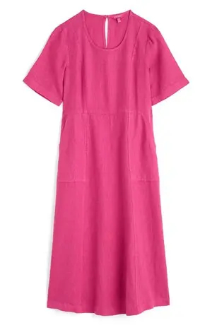 SEASALT CORNWALL Grass Wave Linen Midi Dress - Tulip