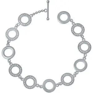 LUCY QUARTERMAINE Art Deco Halo Link Bracelet - Sterling Silver