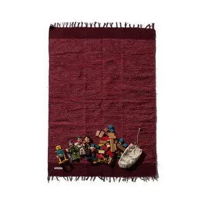 PUEBCO Handloomed Recycled Yarn Rug - Burgundy