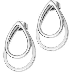 LUCY QUARTERMAINE Double Petal Drop Earrings - Sterling Silver