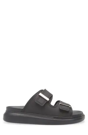 Alexander McQueen Oversized Hybrid Slide Sandal - Black/ Silver