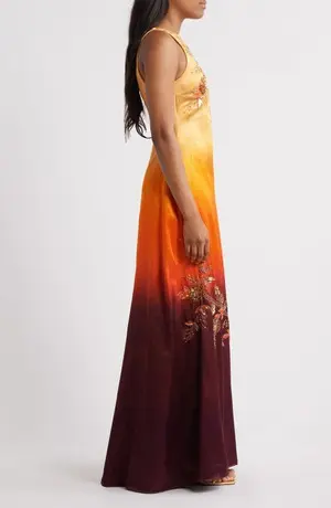 SANI Beaded Satin Gown
