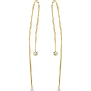 Zoe Chicco Diamond Threader Earrings - 14k Yellow Gold