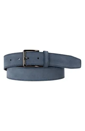 BOSS Ronnie Suede Belt - Open Blue