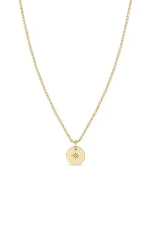 Zoe Chicco 14k Gold Necklace With Diamond Pendant - 14k Yellow Gold