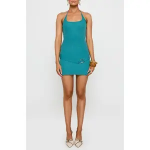 Princess Polly Armonia Metallic Halter Minidress