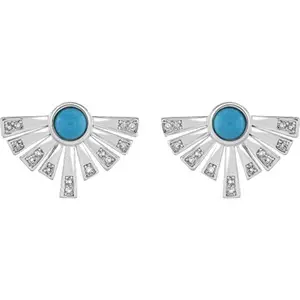 LUCY QUARTERMAINE Egyptian Turquoise Stud Earrings - Sterling Silver