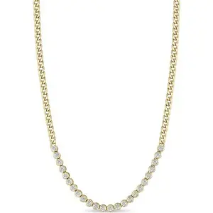 Zoe Chicco Diamond Bezel Tennis Necklace - 14k Yellow Gold