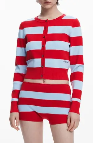 Desigual Stripe Cardigan Sweater