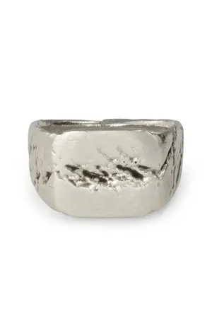 EX-A STUDIO Cracked Signet Ring - Sterling Silver