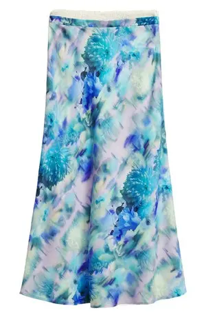 Desigual Floral Print Midi A-line Skirt