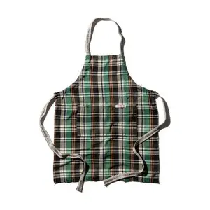 PUEBCO Recycle Cotton Check Apron - Green