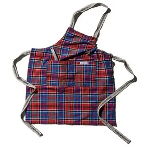 PUEBCO Recycle Cotton Check Apron - Red X Blue
