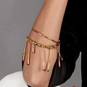 LUCY QUARTERMAINE Drop Bangle - Gold Vermeil