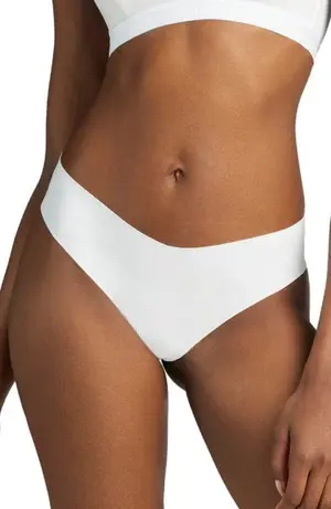 SIELLA Organic Cotton No-show Thong - White