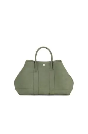 EZRA ARTHUR Audrey American Steer Leather Top Handle Bag - Moss