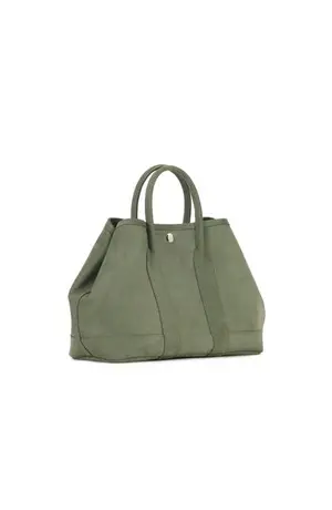 EZRA ARTHUR Audrey American Steer Leather Top Handle Bag - Moss