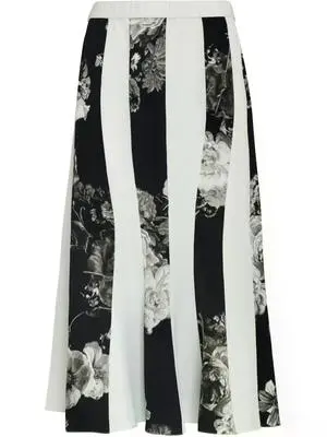 GLORIA COELHO English Garden Midi Skirt - White