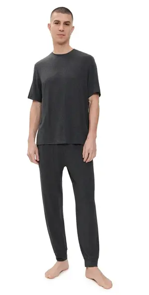 Eberjey Henry Modal Short Sleeve & Pant Pj Set - Charcoal