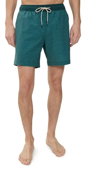 FAIR HARBOR Bayberry Swim Trunks - Green Waves