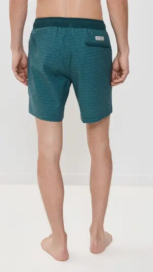 FAIR HARBOR Bayberry Swim Trunks - Green Waves
