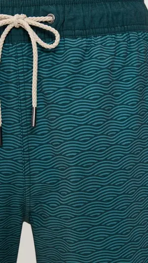 FAIR HARBOR Bayberry Swim Trunks - Green Waves