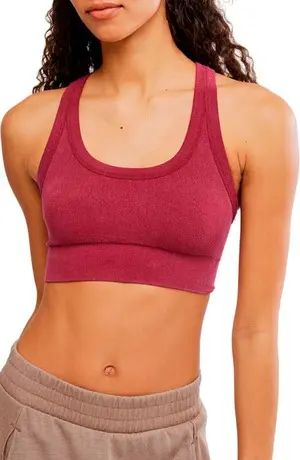 Free People Go To Sports Bra - Washed Brick