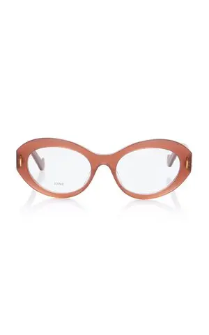 Loewe Anagram Round-frame Acetate Glasses - Pink