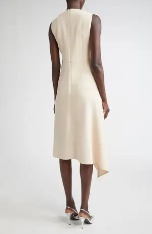 Akris Asymmetric Wool Dress - Seashell
