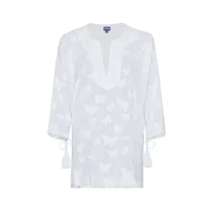 Vilebrequin Disco Butterflies Embroidered Viscose Dress - Blanc