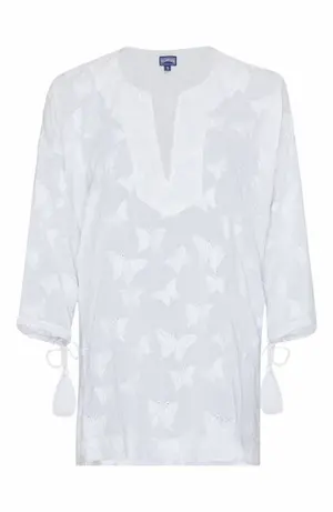 Vilebrequin Disco Butterflies Embroidered Viscose Dress