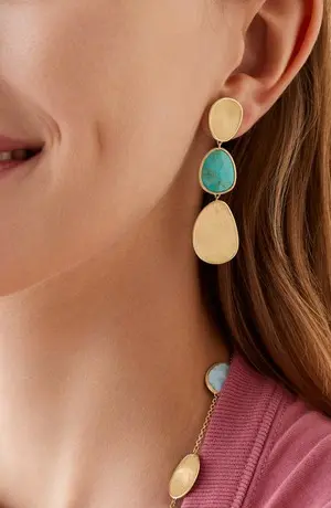 Marco Bicego Lunaria Turquoise Triple Drop Earrings