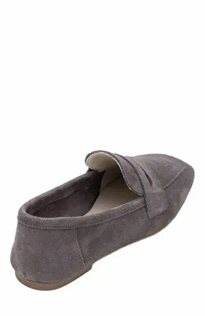 FOREVER & ALWAYS SHOES Morne Nappa Leather Loafers - Grey Suede Leather