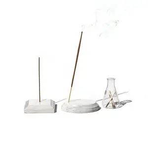 PUEBCO Marble Incense Holder - White Oval