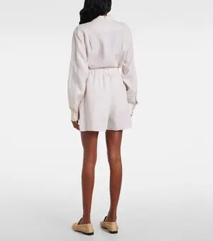 Loro Piana Angelo Linen Bermuda Shorts - White