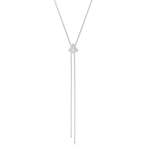 Ettika Pavé Teardrop Lariat Necklace - Silver