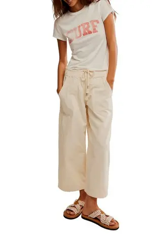 Free People Easy Peasy Wide Leg Drawstring Pants - Irie