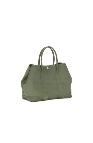 EZRA ARTHUR Audrey Velvet Leather Tote Bag - Moss