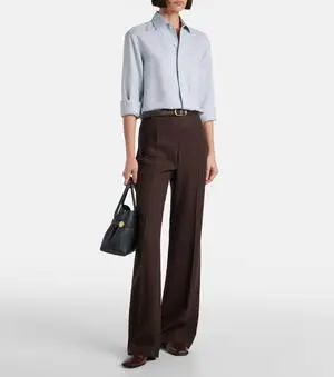 Loro Piana Timi Flared Linen Pants