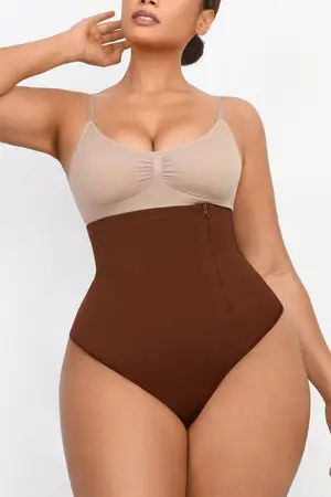 SHAPELLX Side Zip Shaping Panty - Mocha