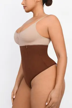 SHAPELLX Side Zip Shaping Panty - Mocha