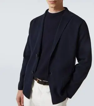 Thom Sweeney Knitted Cotton Crêpe Blazer