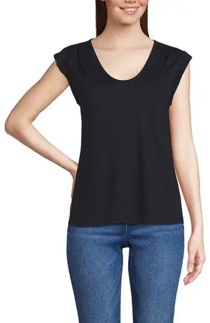 Lands' End Cap Sleeve T-shirts For Women